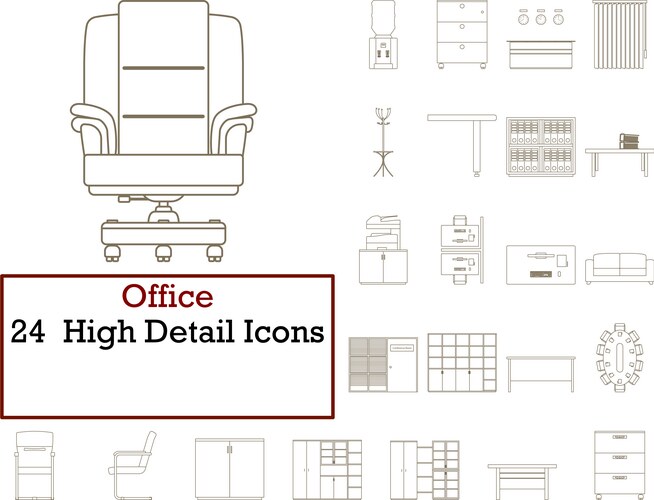 Big set of icons for interior top view plans Vector Image