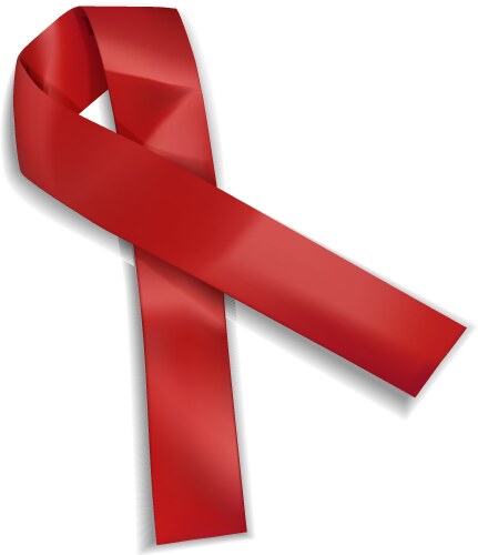 Realistic hiv aids ribbon Royalty Free Vector Image