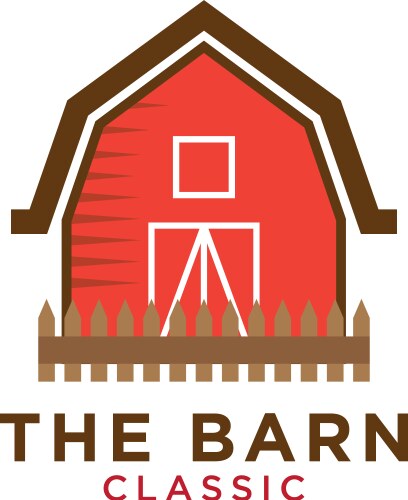 Red barn logo design template Royalty Free Vector Image