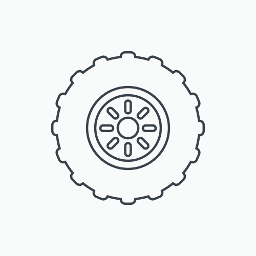 Tractor wheel blueprint Royalty Free Vector Image
