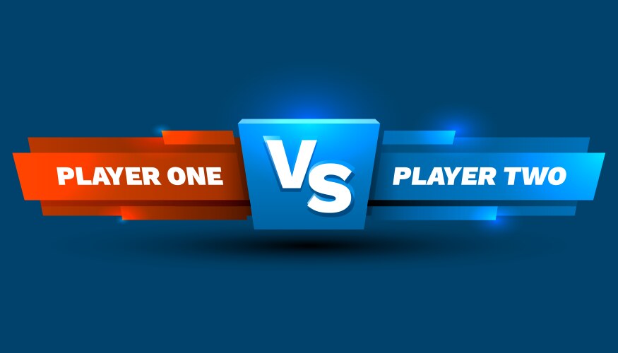 Versus game cover neon banner sport vs team Vector Image