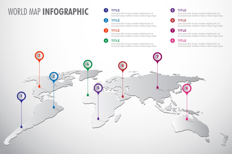 World map infographics element of chart graph Vector Image