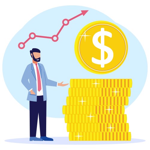 Graphic cartoon character business profit Vector Image