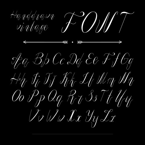 Handwritten lettering font alphabet Royalty Free Vector
