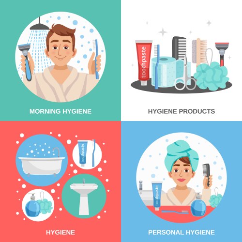Hygiene products icon set Royalty Free Vector Image