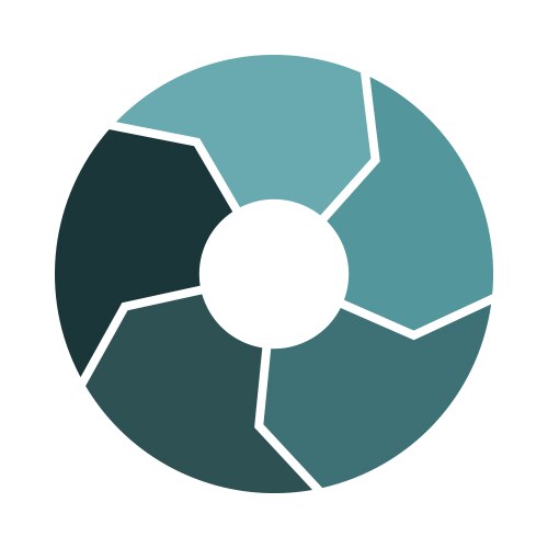 Lifecycle circulation icon with 7 arrows seven Vector Image