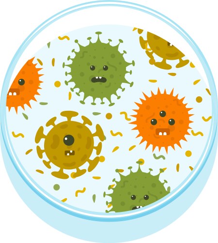 Cartoon funny bacteria and germs characters Vector Image