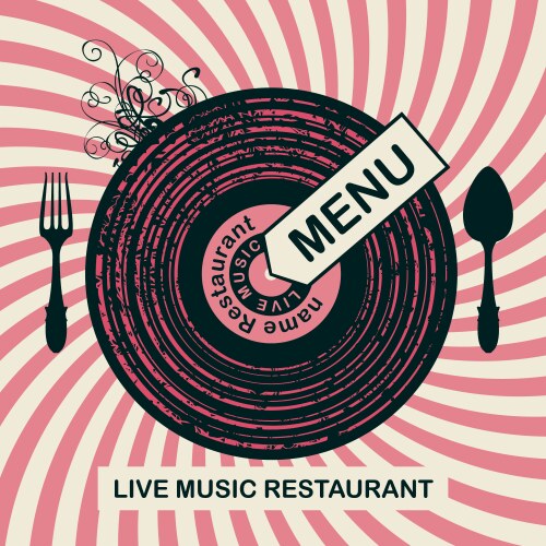 Menu restaurant with live music Royalty Free Vector Image