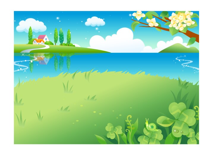 A beautiful landscape photo frame Royalty Free Vector Image
