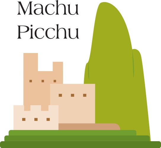 Machu picchu icon on white background simple Vector Image