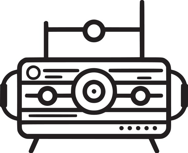 Radio icon technology communication Royalty Free Vector