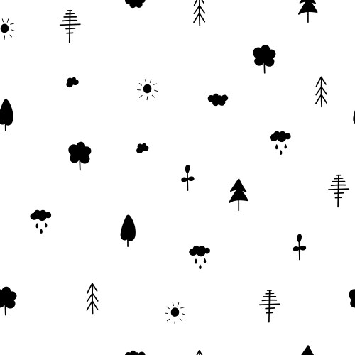 Forest garden tree nature simple seamless pattern Vector Image