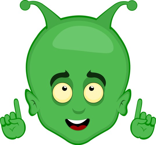 Head man hands pointing up Royalty Free Vector Image