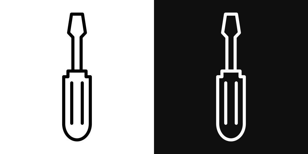 Screwdriver icon set screw tool automotive symbol Vector Image