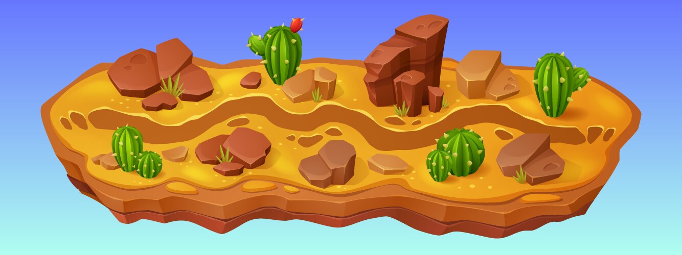 Cartoon island map template for next level game Vector Image