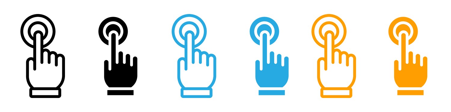 Interactivity icon logo set Royalty Free Vector Image