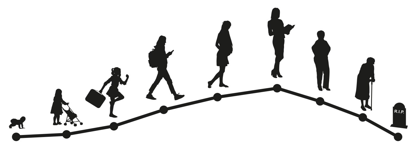 A mans life from birth to death men stages Vector Image