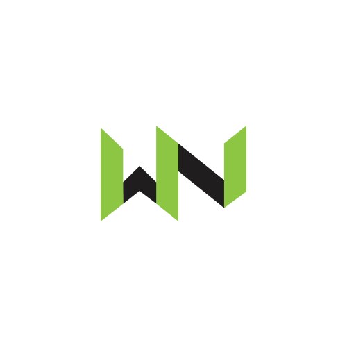 Alphabet initials logo wn nw w and n Royalty Free Vector