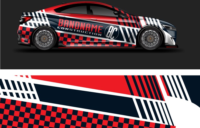 Automotive wrap artwork car design Royalty Free Vector Image