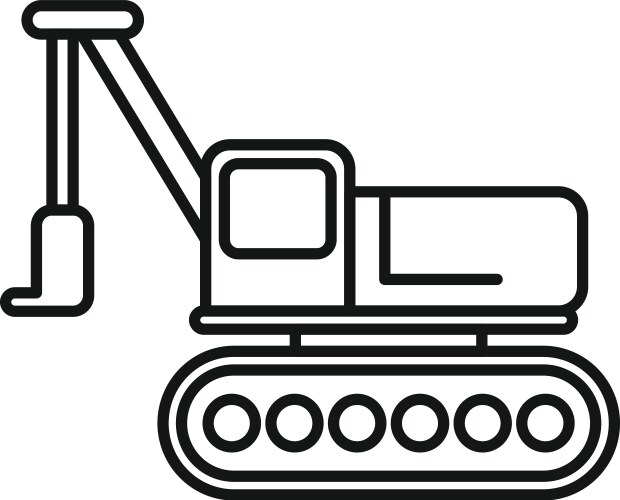 Excavator working on a construction site icon Vector Image