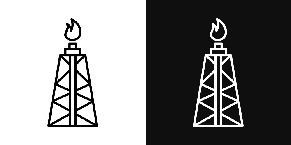 Shale gas rig icon set natural extraction Vector Image