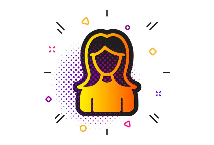 User icon female profile sign Royalty Free Vector Image