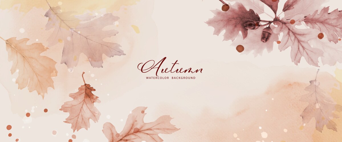 Watercolor abstract autumn background with maple Vector Image