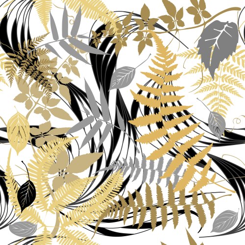 Fern leaves seamless pattern floral Royalty Free Vector