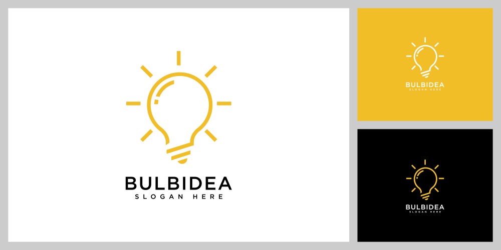 Logo of light bulb with concept ideas Royalty Free Vector