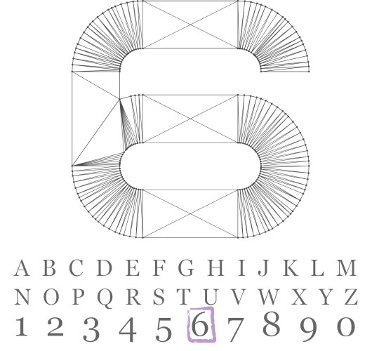 Low poly numbers font polygon number Royalty Free Vector