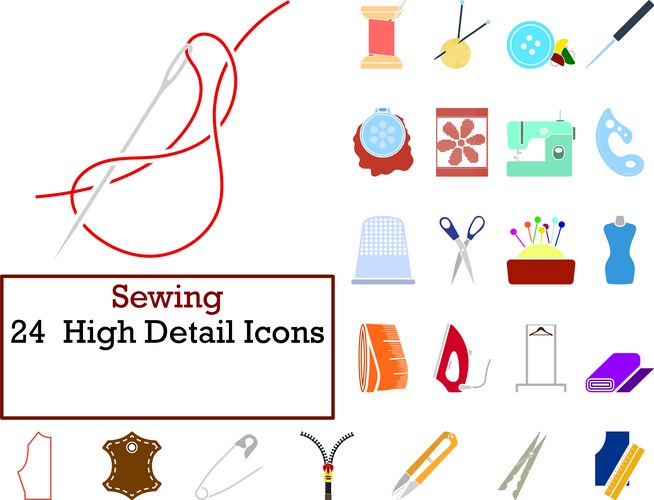 Sewing icon set Royalty Free Vector Image - VectorStock