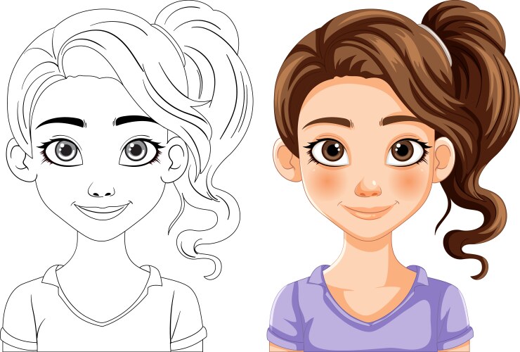 Transformation of a line drawing to colored Vector Image