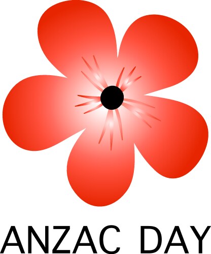Anzac day on sign white background Royalty Free Vector Image