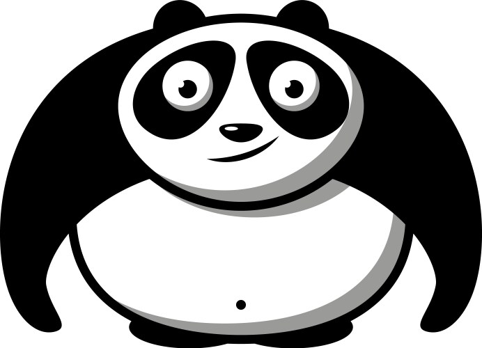 Cartoon funny panda lying down Royalty Free Vector Image