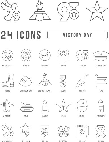 15 victory icons Royalty Free Vector Image - VectorStock