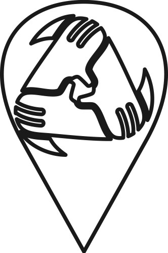 Genetic hand commitment teamwork together outline Vector Image