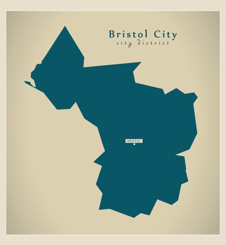 Bristol map with wards and modern round shapes Vector Image