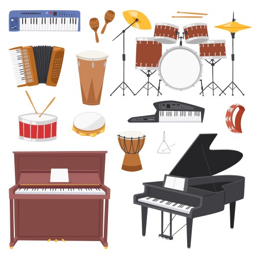 Set of music instrument Royalty Free Vector Image