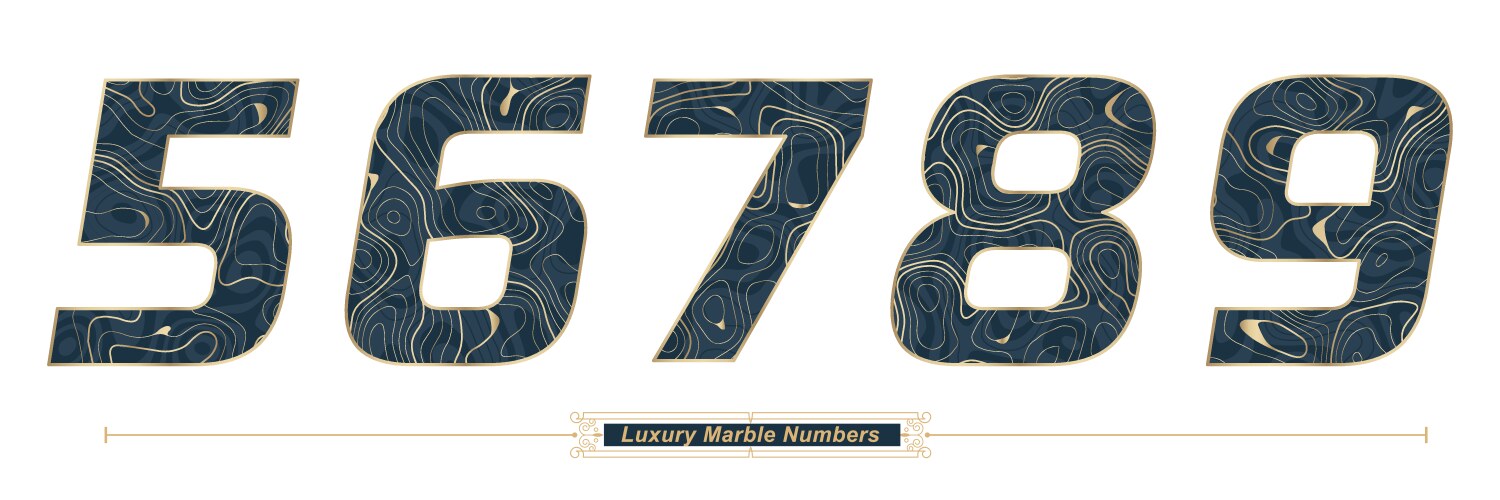 Numbers typography luxury marble font style Vector Image