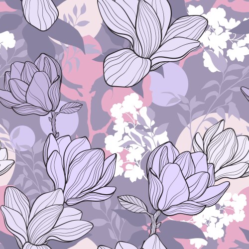 Purple flowers texture pattern Royalty Free Vector Image