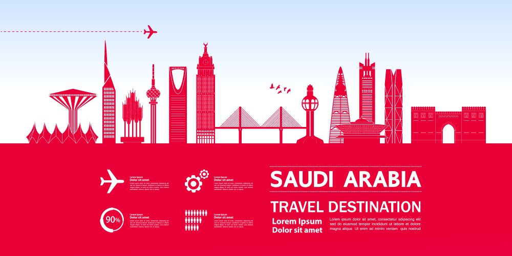 Saudi arabia travel destination Royalty Free Vector Image