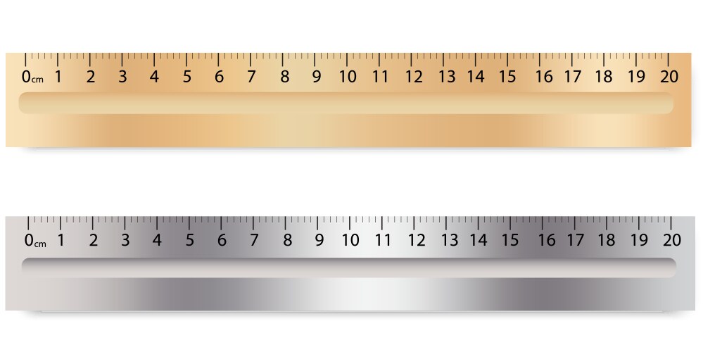 Three school rulers on a white background Vector Image