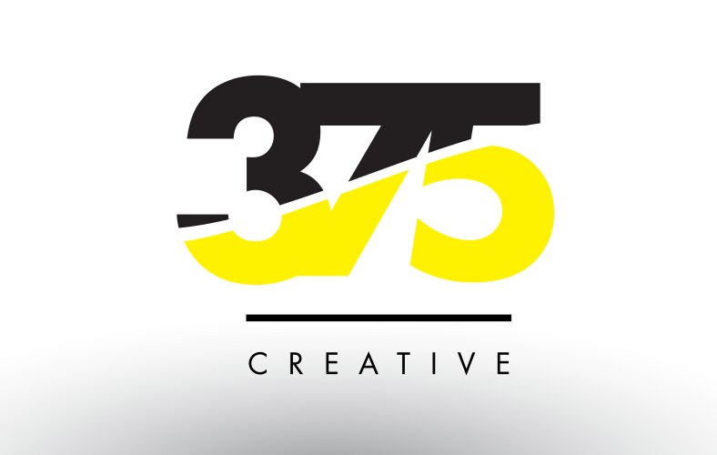375 black and white lines number logo design Vector Image