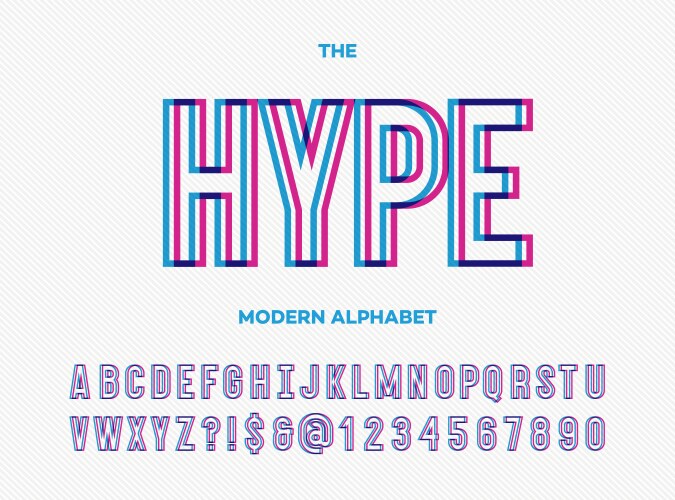 Colors font alphabet letters modern logo Vector Image