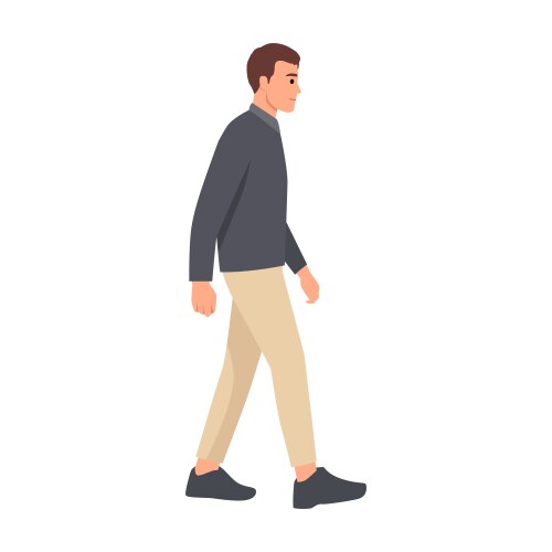 Casual man character side view Royalty Free Vector Image