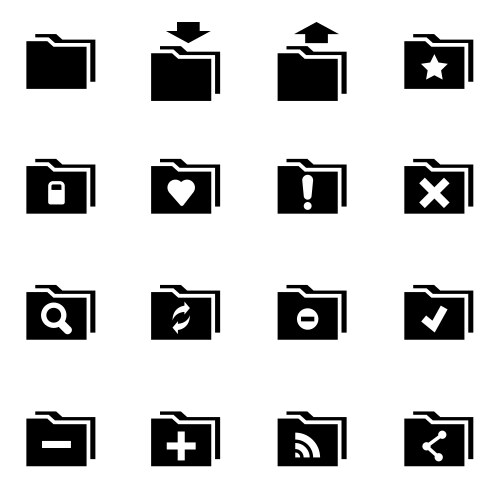 White archive icon set Royalty Free Vector Image