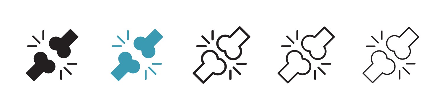 Bones icon set knee joint bone symbol human Vector Image