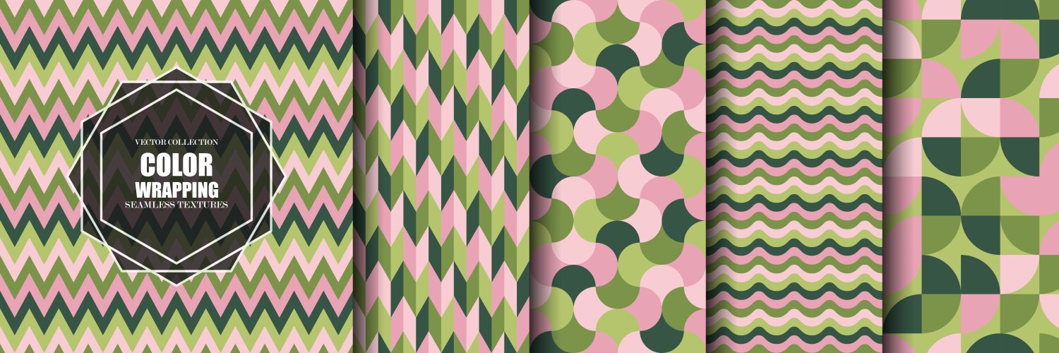 Collection of seamless color patterns Royalty Free Vector