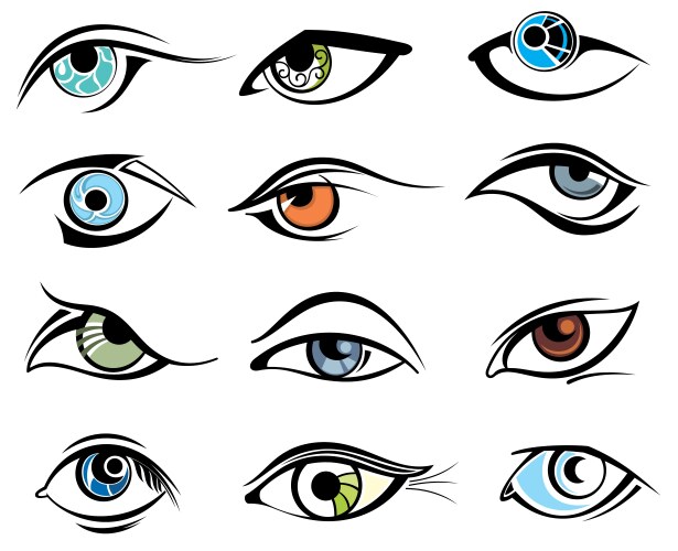 Cartoon eye set Royalty Free Vector Image - VectorStock