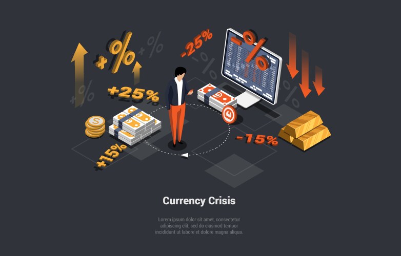 Global world financial crisis concept default Vector Image
